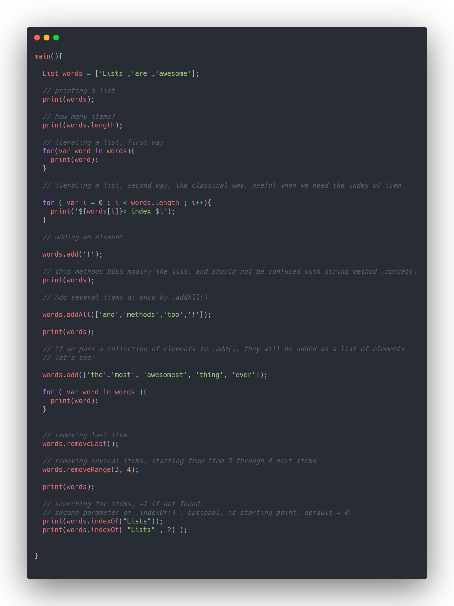 Dart Programming :Lists. Dart Programming everything about list | by vipul uthaiah | Medium
