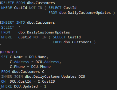 SSMS SQL: Using MERGE for DELETEs, INSERTs, and UPDATEs | by John Xiong ...