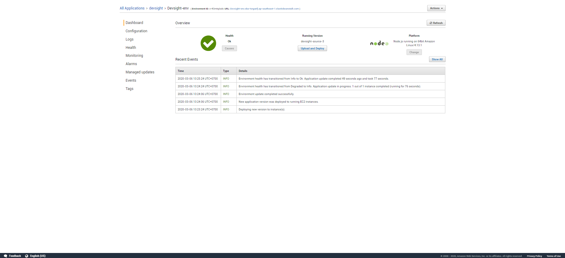 ติดตั้ง Express — Node.js แบบ Service และ Application ลง Amazon EC2 ผ่าน AWS Elastic Beanstalk ...