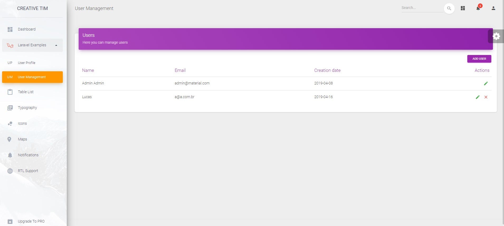 Material Design Laravel Free Starter Kit By Andrei Iordache Medium