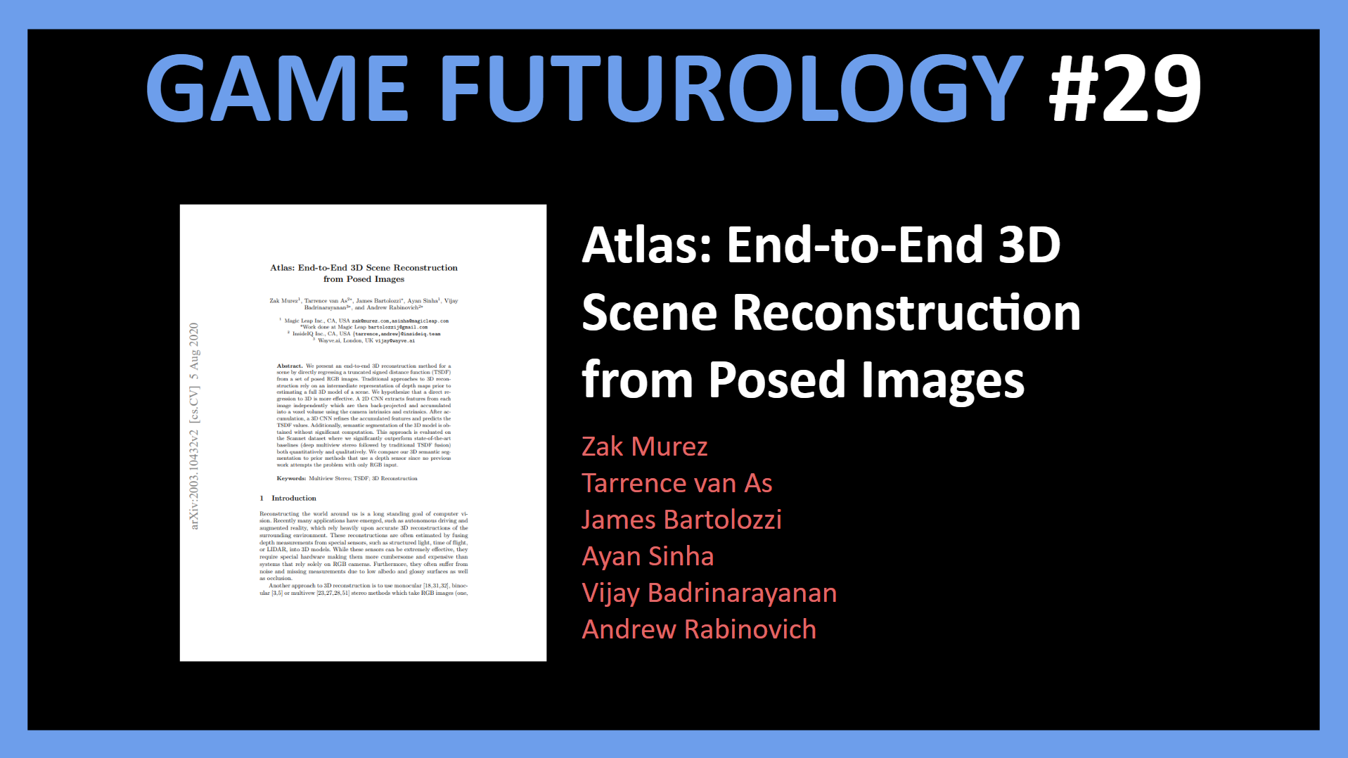3d scene reconstruction from video