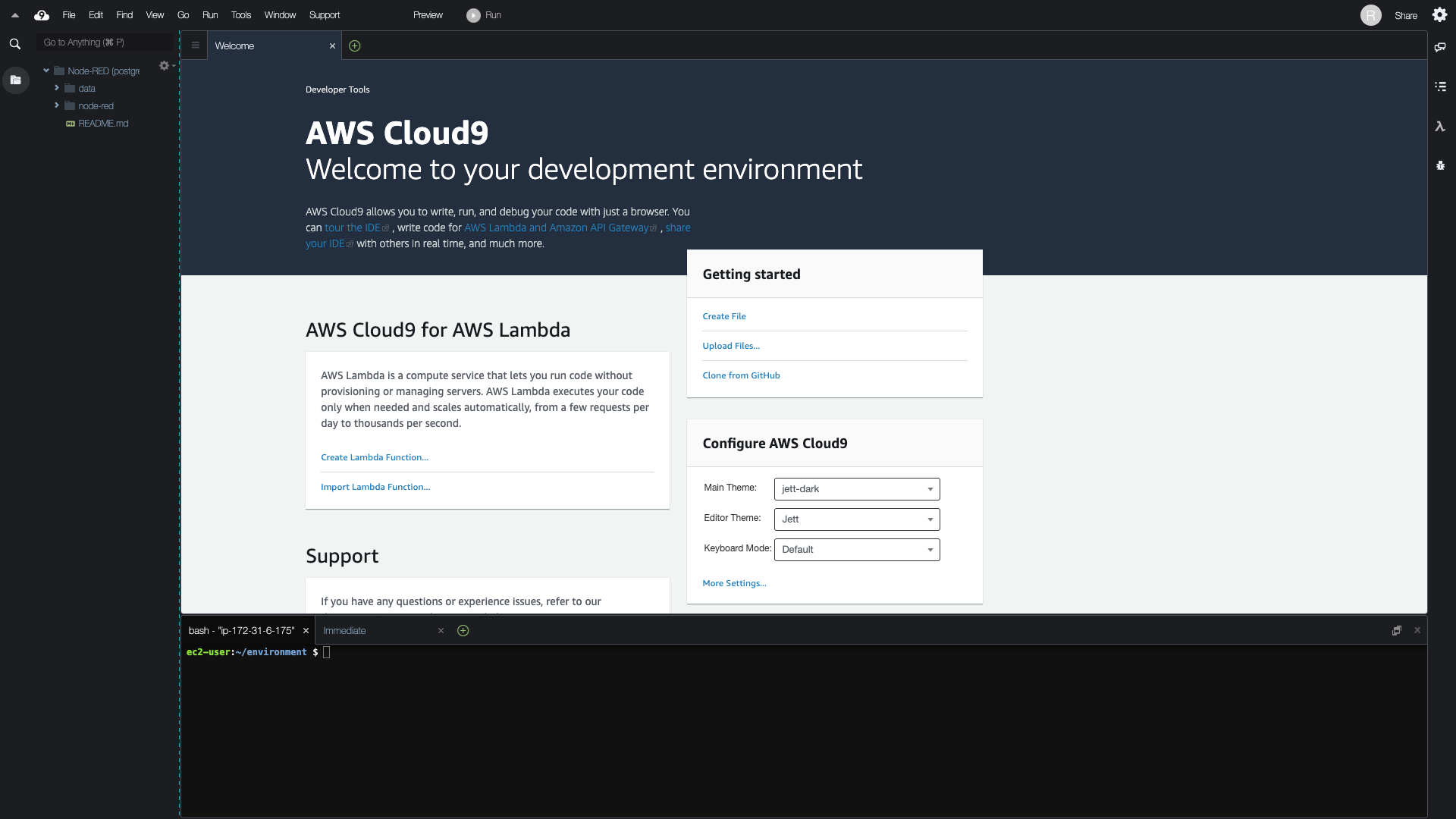 Create development environment for container-based apps using AWS Cloud9 (Node-RED example) | by ...