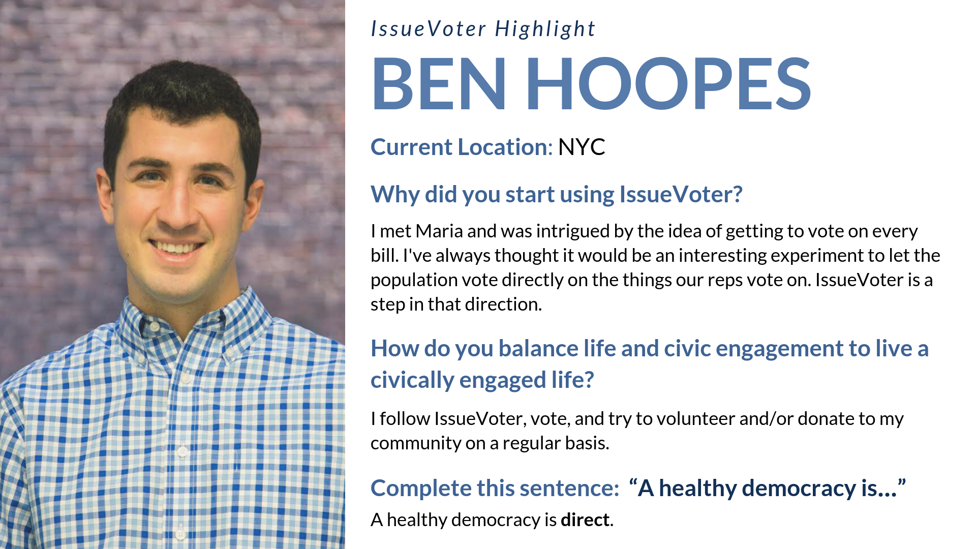 IssueVoter Spotlight: Ben Hoopes. Meet Ben Hoopes, UX Designer at… | by ...