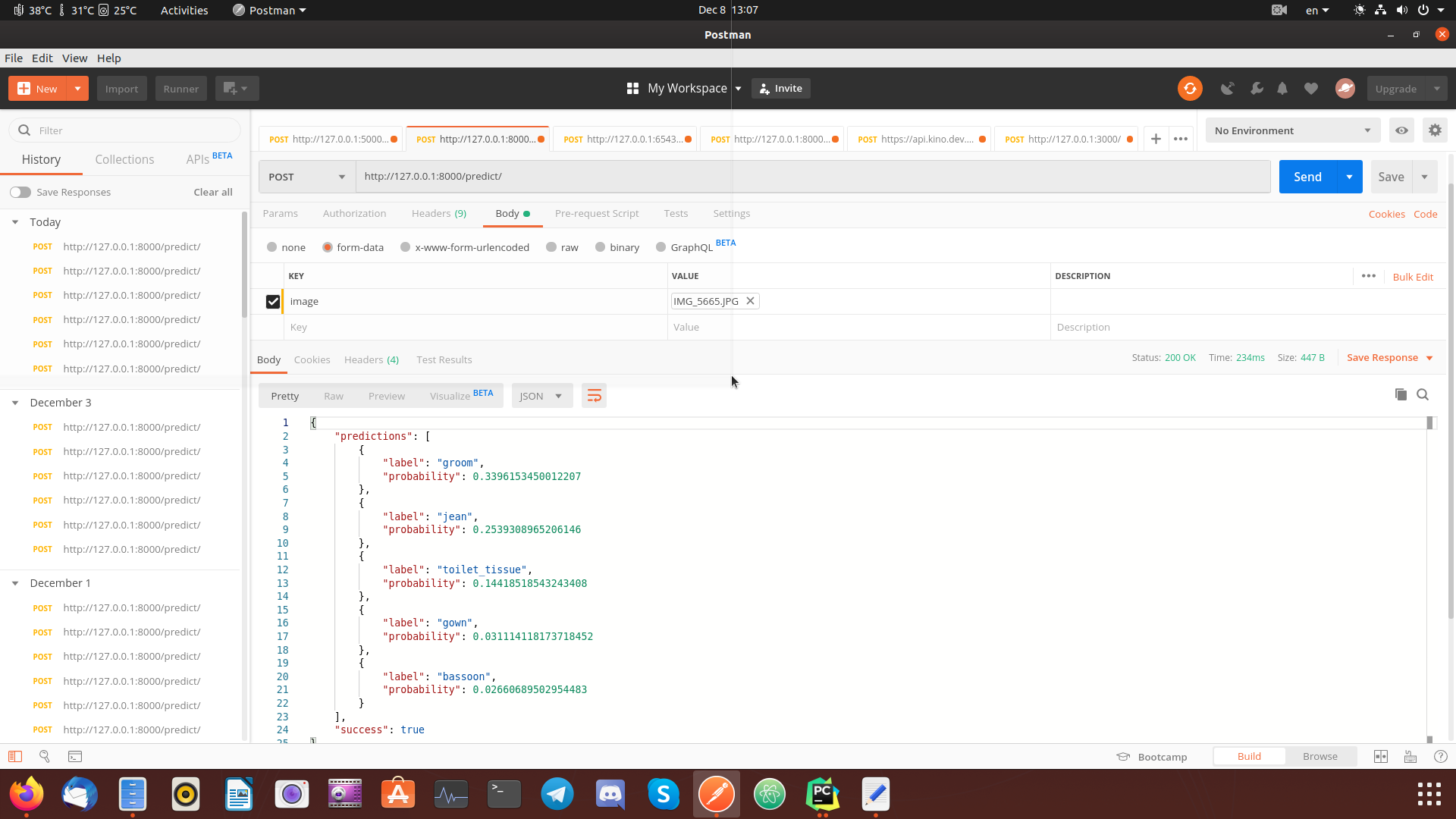 Example of keras prediction in 5 python web frameworks | by Dmitriy ...