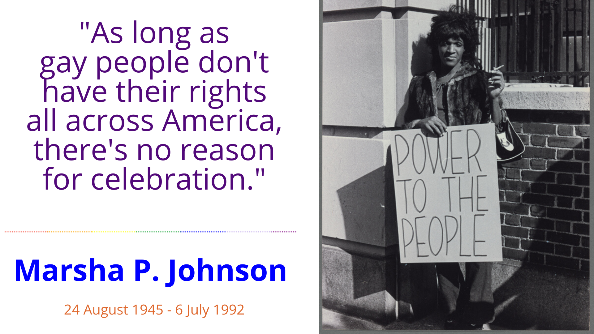 Marsha P. Johnson. Activist, drag performer, Stonewall… | by Zada Kent ...