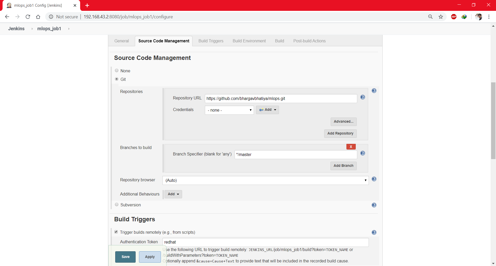 Complete Automation of Machine Learning /Deep Learning model with Git, Jenkins & Docker (MLOPS)