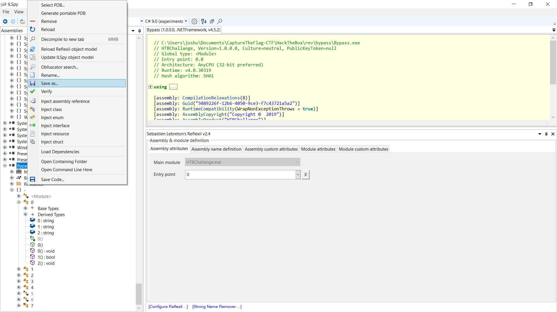 HackTheBox/Reversing/Bypass. Doing reverse engineering for .net… | by ...