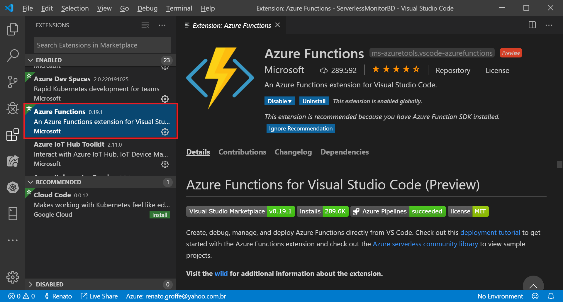 Net Core Serverless Implementando Jobs Com Azure Functions E O Vs Code By Renato Groffe