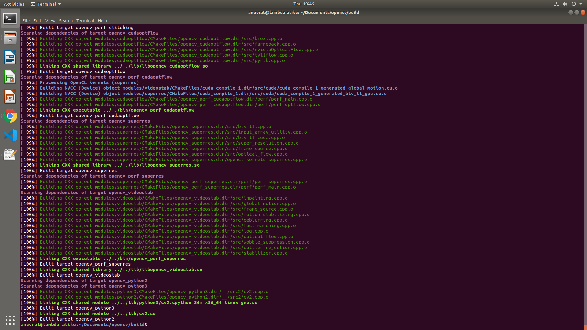 OpenCV 4.2 build from source with CUDA+Python3+BLAS+CuDNN on Lambdalabs Dual GPU server(18.04 ...