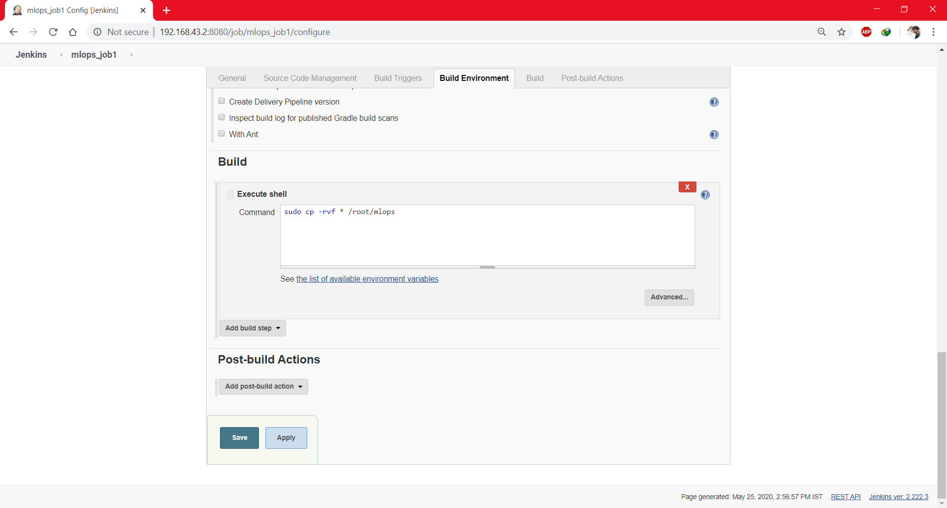 Complete Automation of Machine Learning /Deep Learning model with Git, Jenkins & Docker (MLOPS)