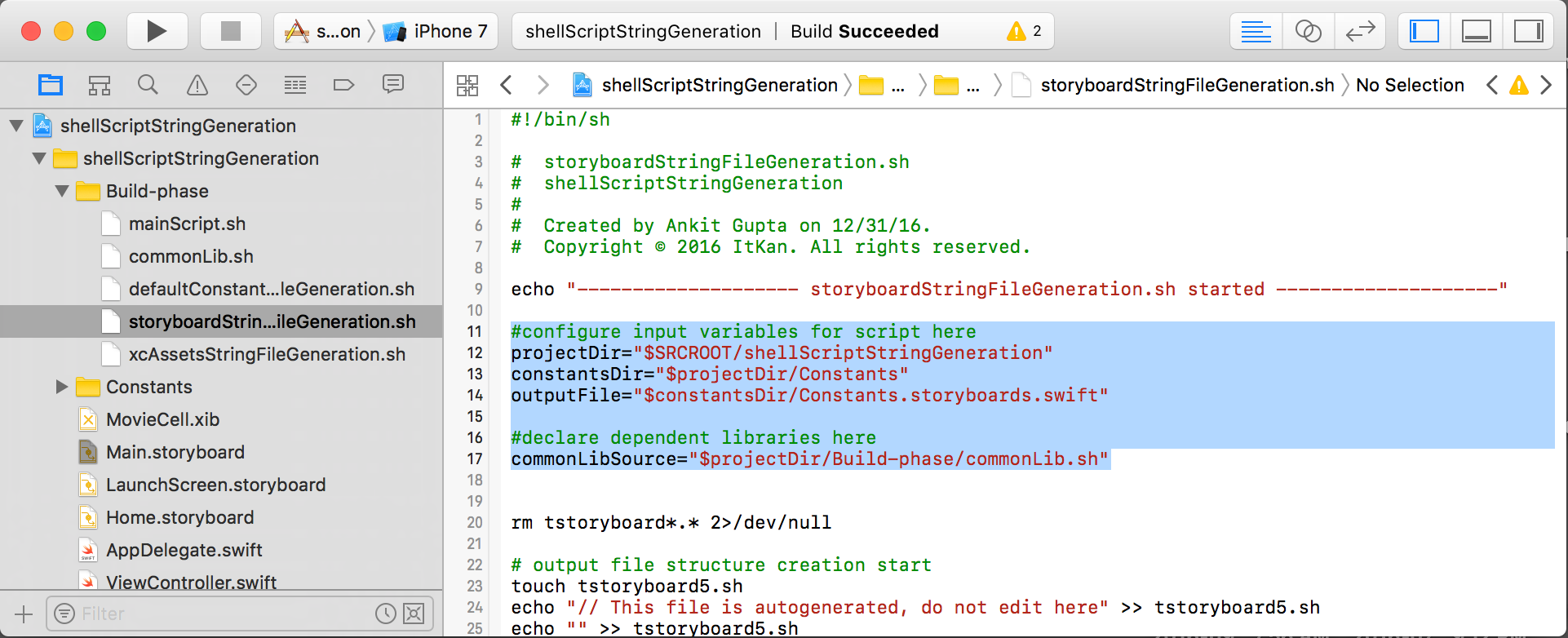 iOS | How I handled hardcoded strings of images / storyboards using shell scripts