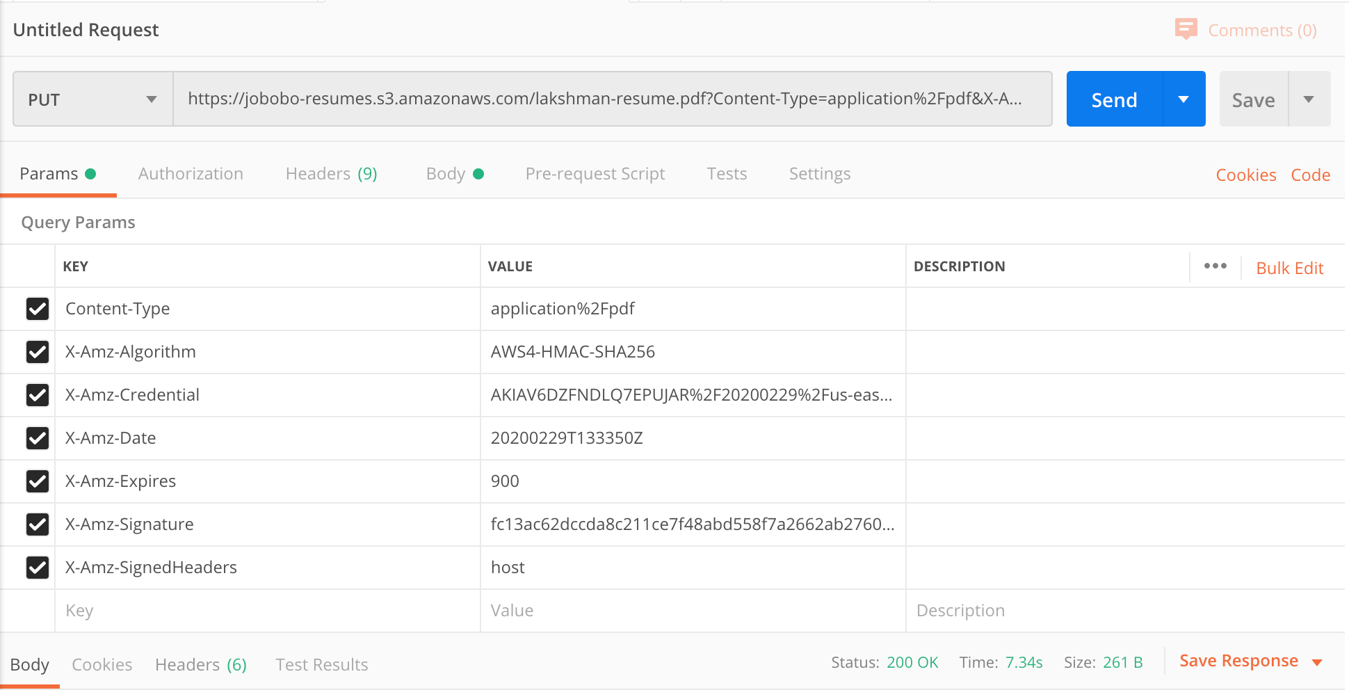 Upload file to S3 using Lambda, the pre-signed URL way