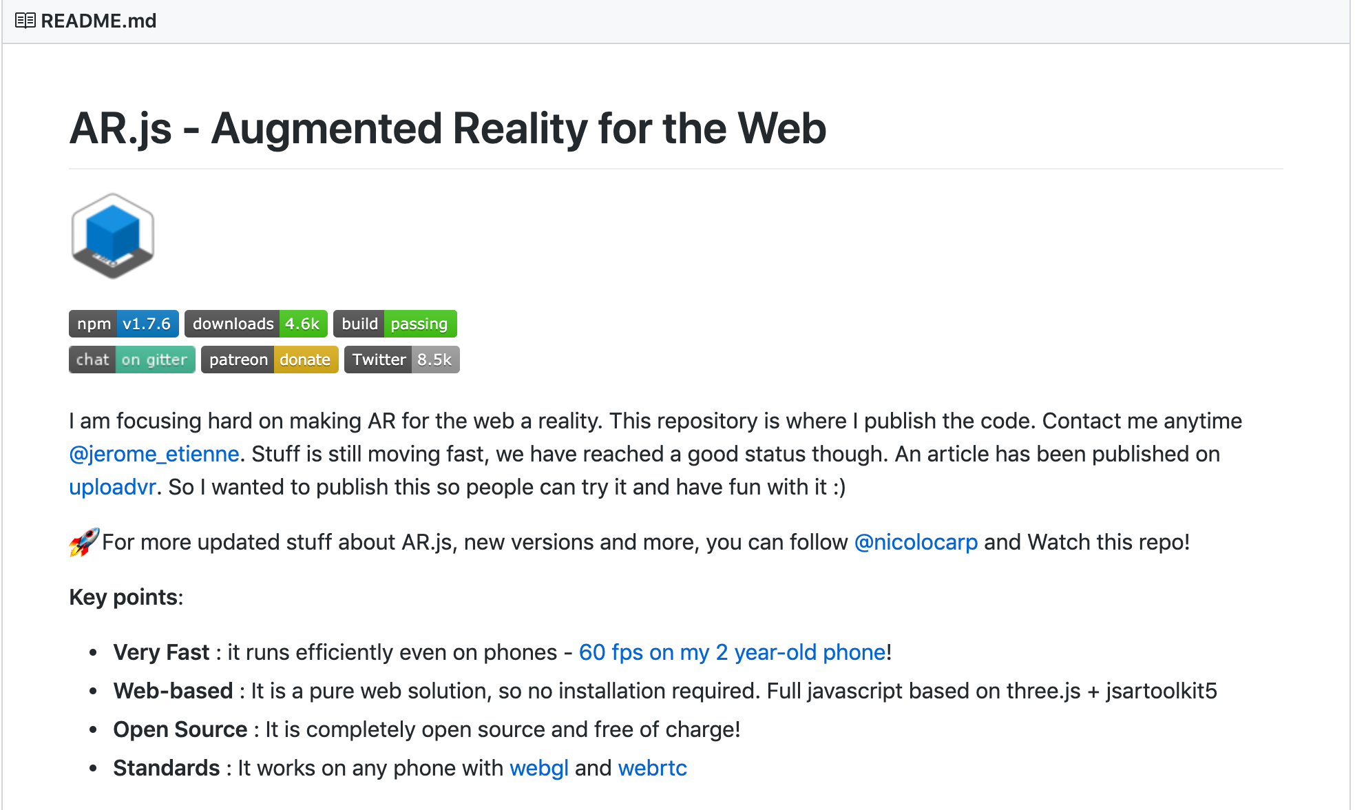 WebARの概要と実装方法（AR.js）. 昨今、AR（拡張現実）やVR（仮想現実）といった空間を利用する技術が様々な領域で… | by Kazuki Yonemoto | Medium