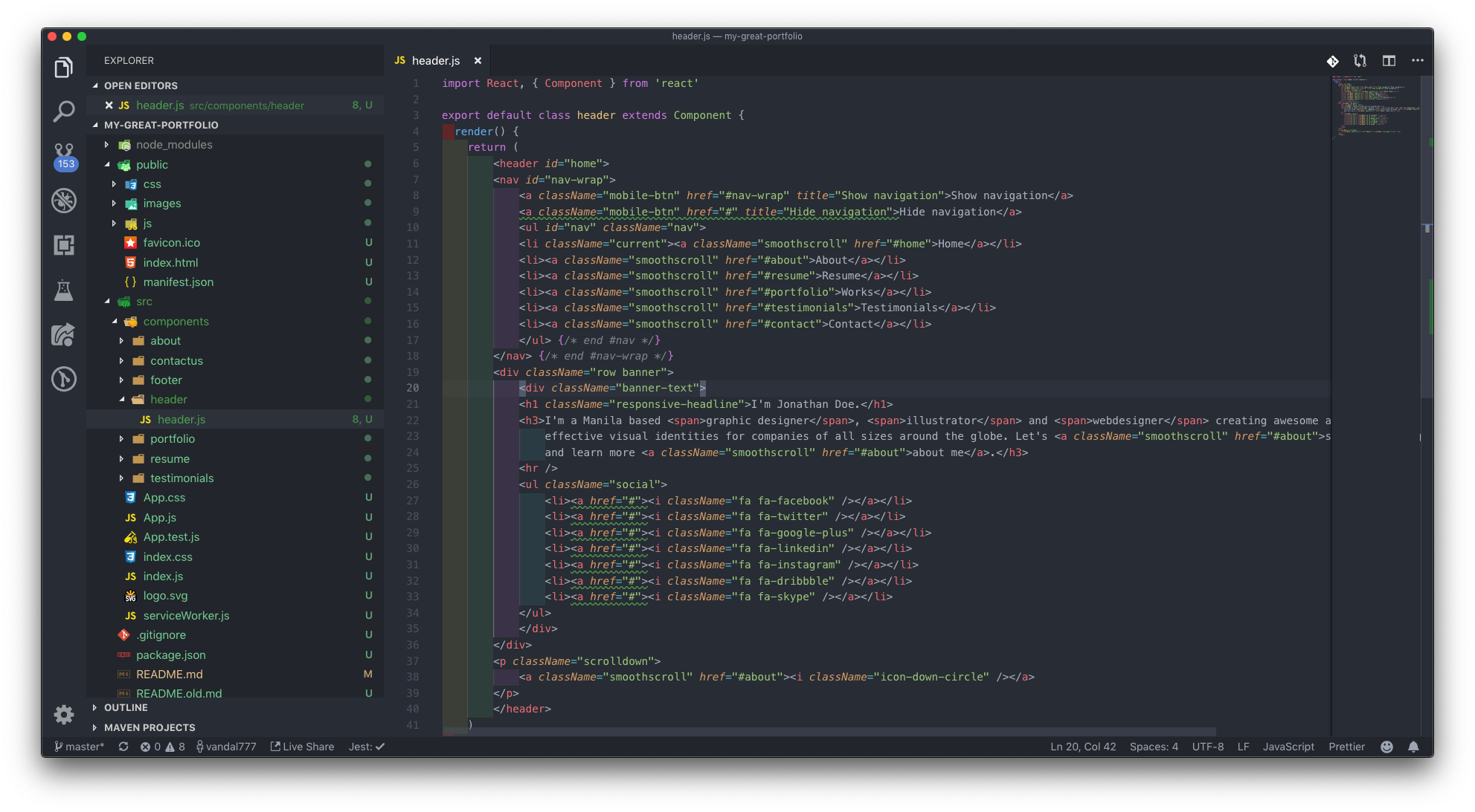 Portfolio hecho en ReactJs publicado con GitHub Pages | by Leonardo ...