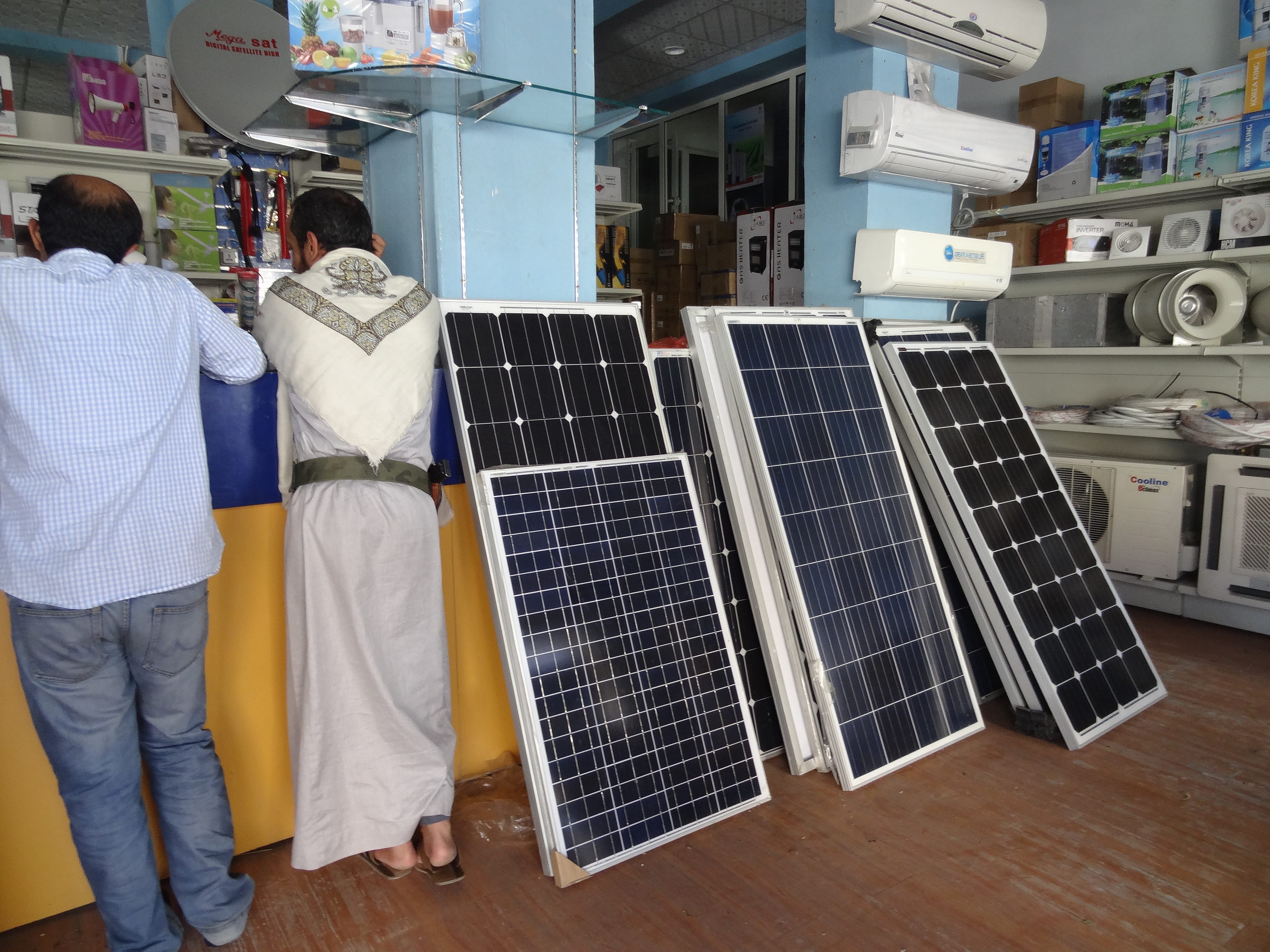 Solar energy in Yemen. Light shines through the darkness of war
