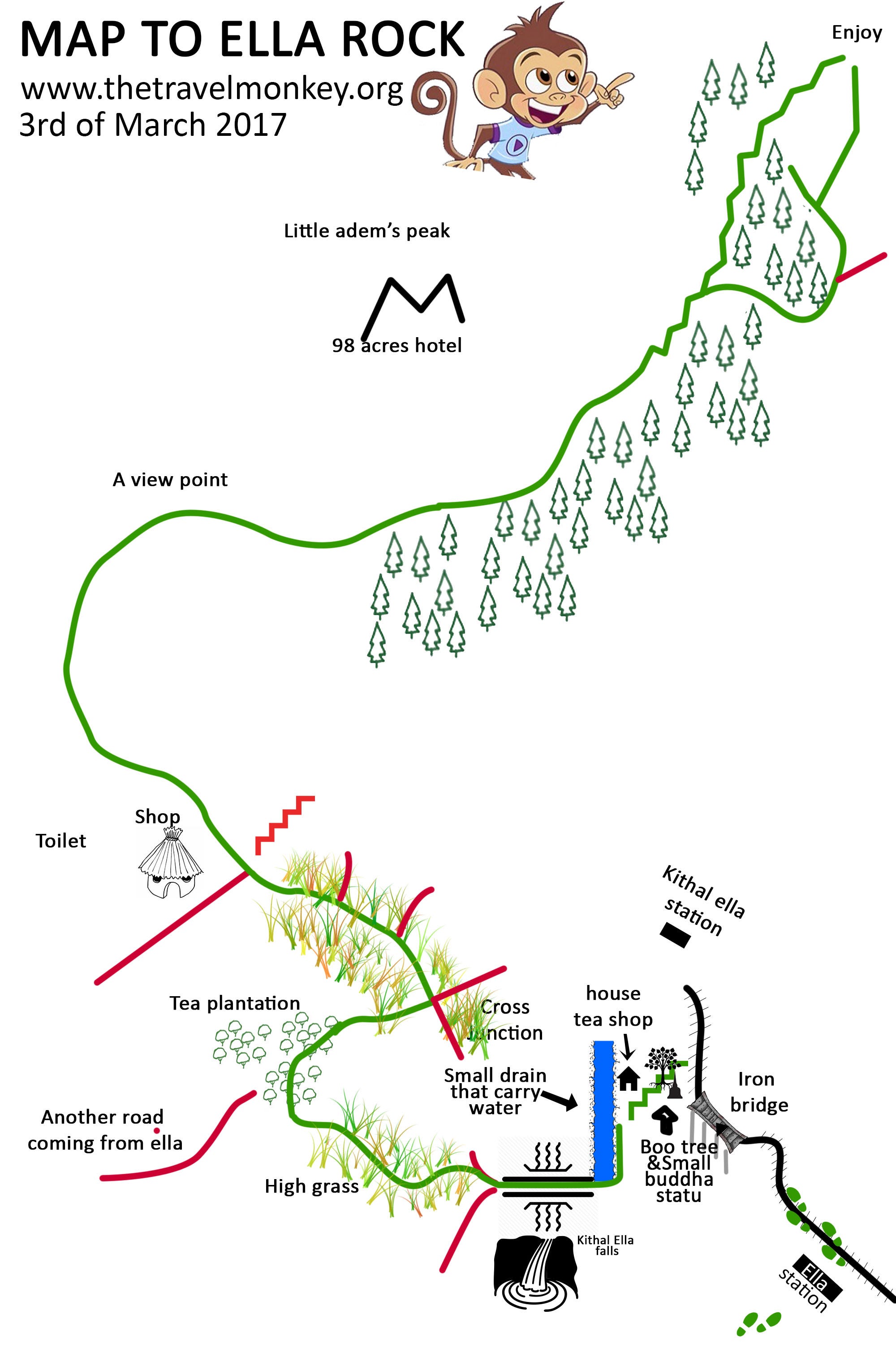 Map to Ella Rock 2017 ( self guided hike in Sri Lanka) | by The Travel ...