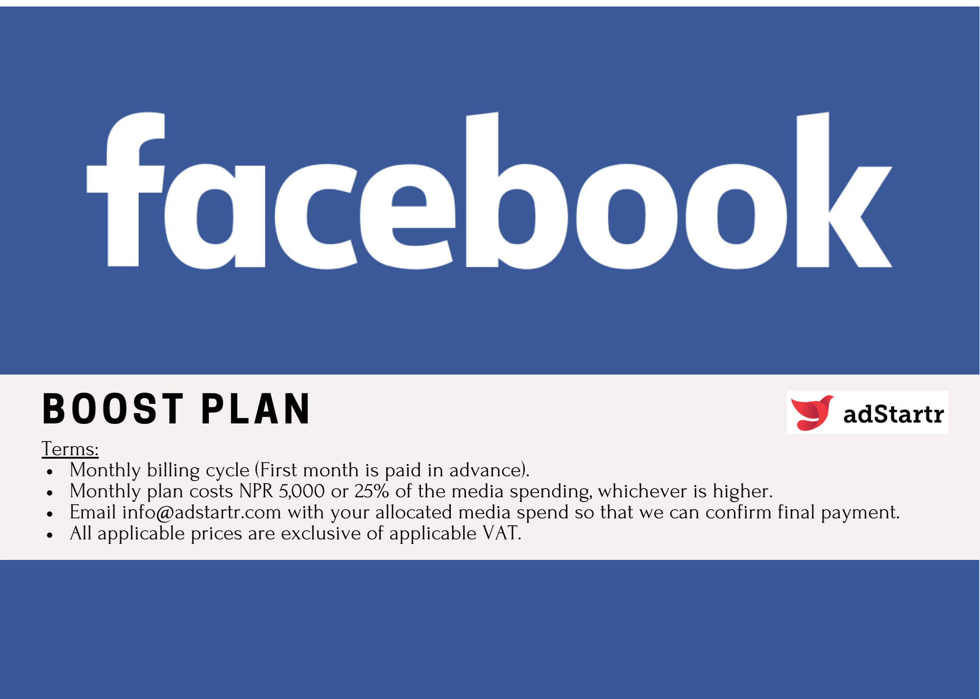 Facebook Boost Plan & Payment Methods | by adStartr | adStartr | Medium