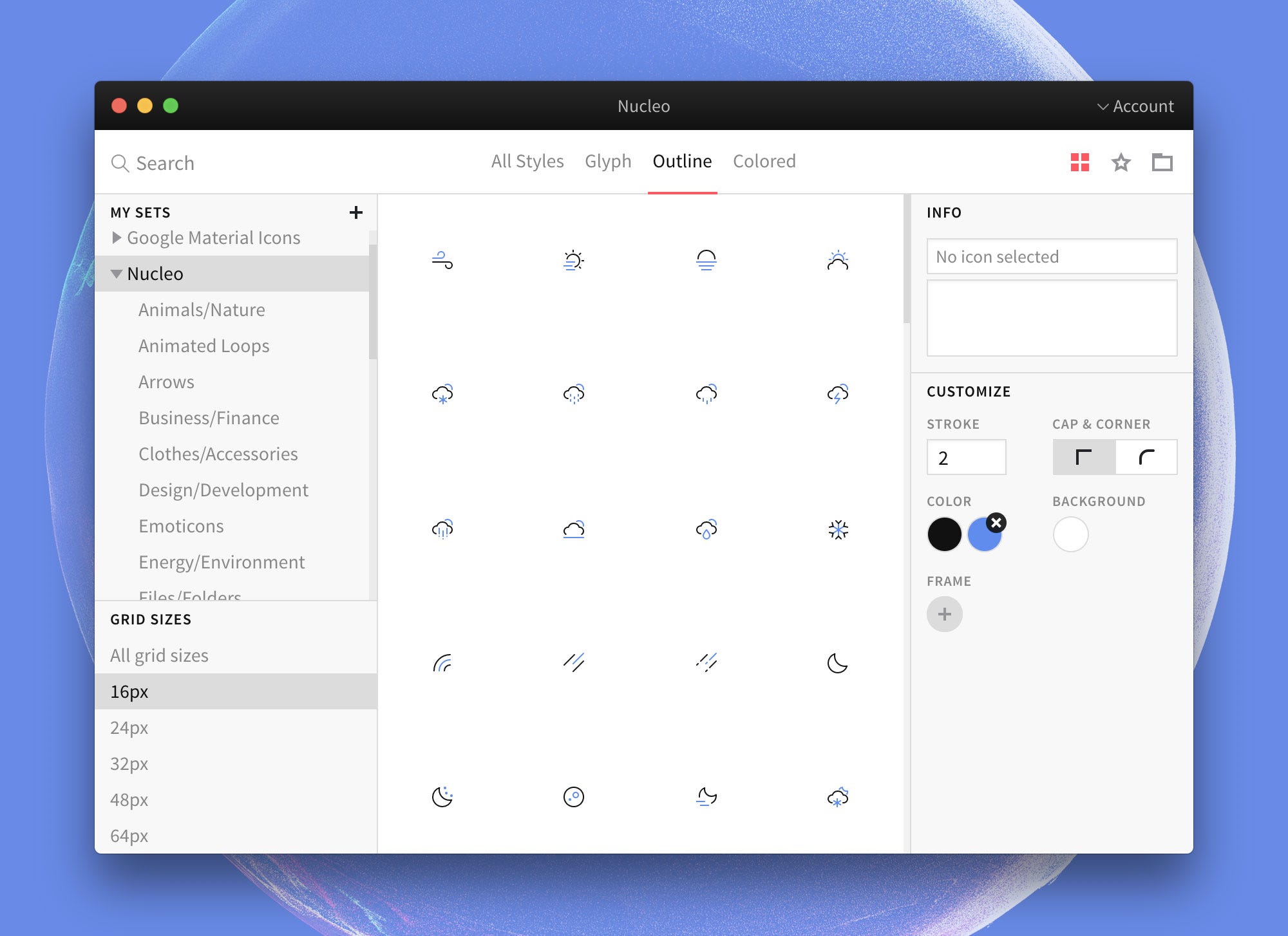 New 16px outline icon style, icons in-app editable names and UI/UX ...