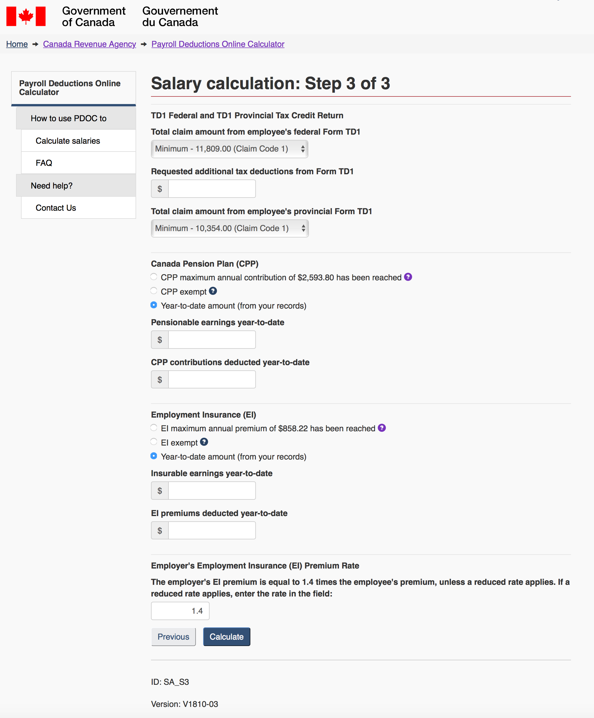 How to calculate payroll deductions for employee (simple scenario)