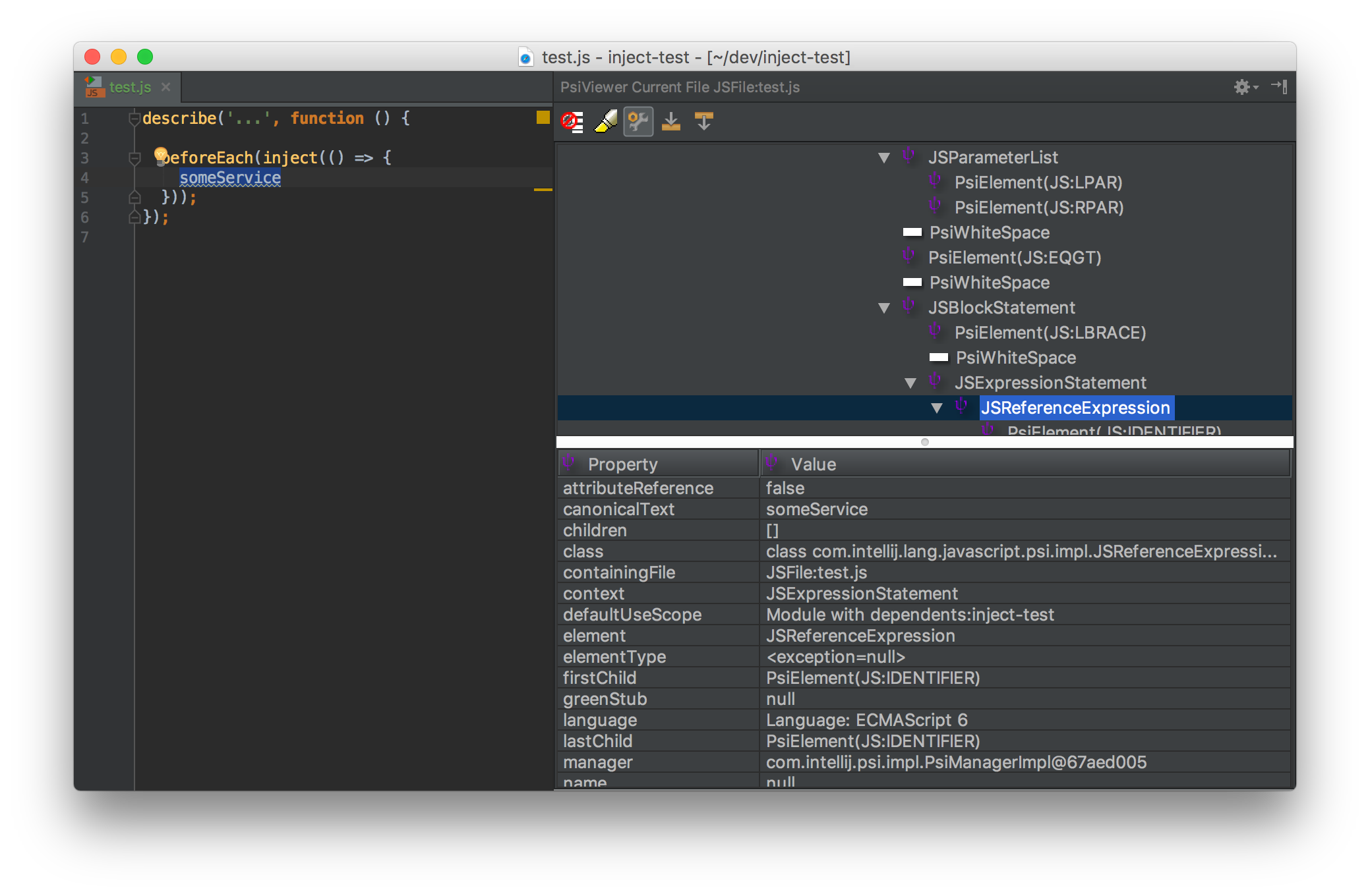 Developing an IntelliJ / WebStorm JavaScript plugin