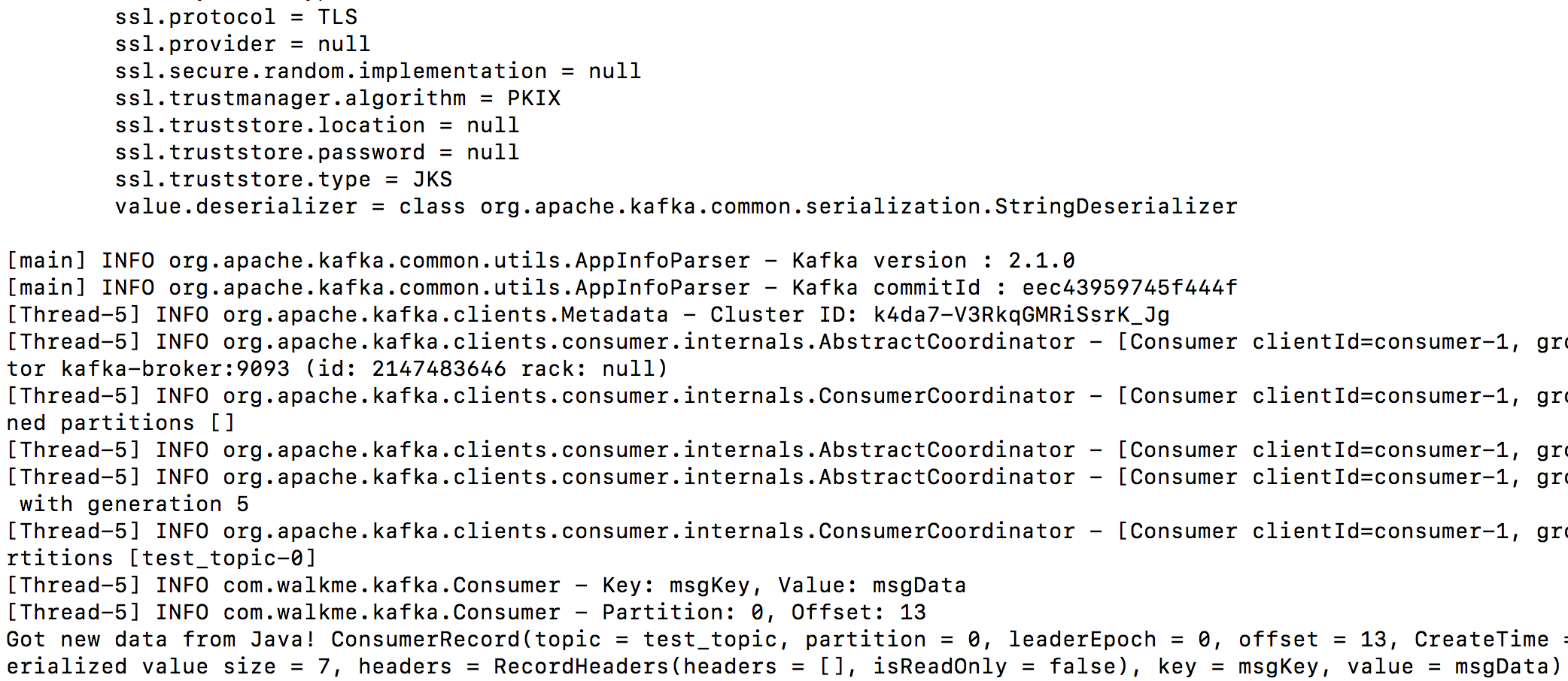 Using a Java Based Kafka Client in a Node.js Application