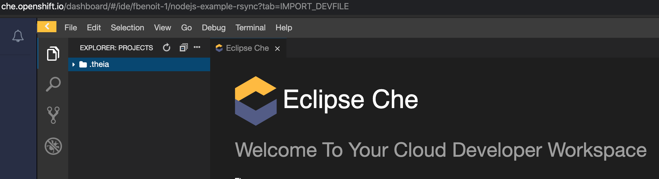 Import a project from your laptop to an Eclipse Che workspace. | by ...