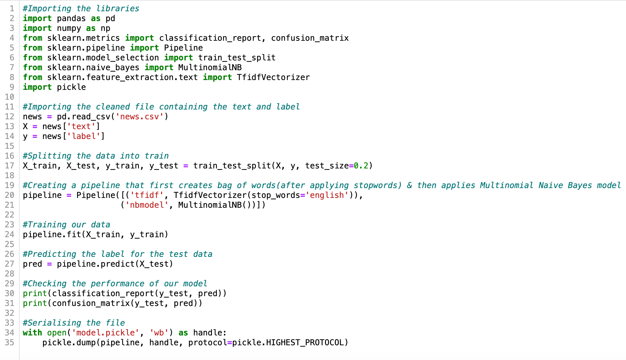 Building a Fake News Classifier & Deploying it Using Flask