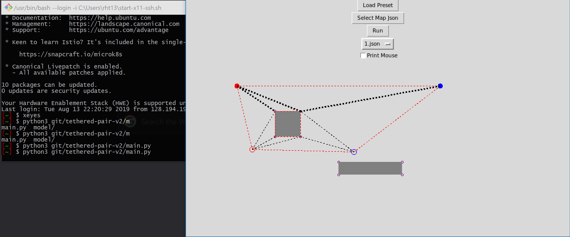 Debugging TkInter application using X11 Forwarding and Remote Interpreter