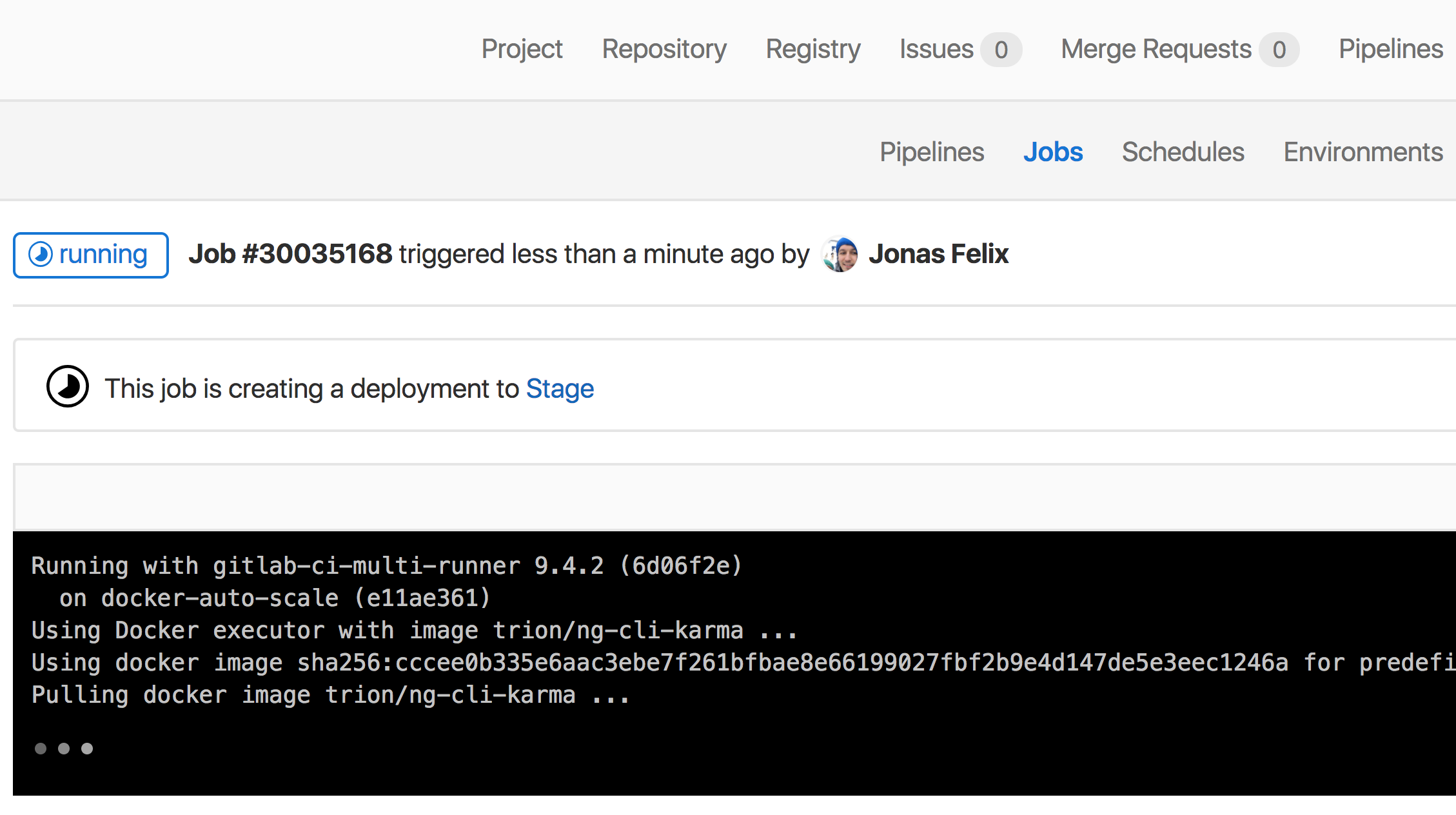 Angular Continuous Delivery / Deployment with gitlab-ci, stage on commit and prod on git-tag