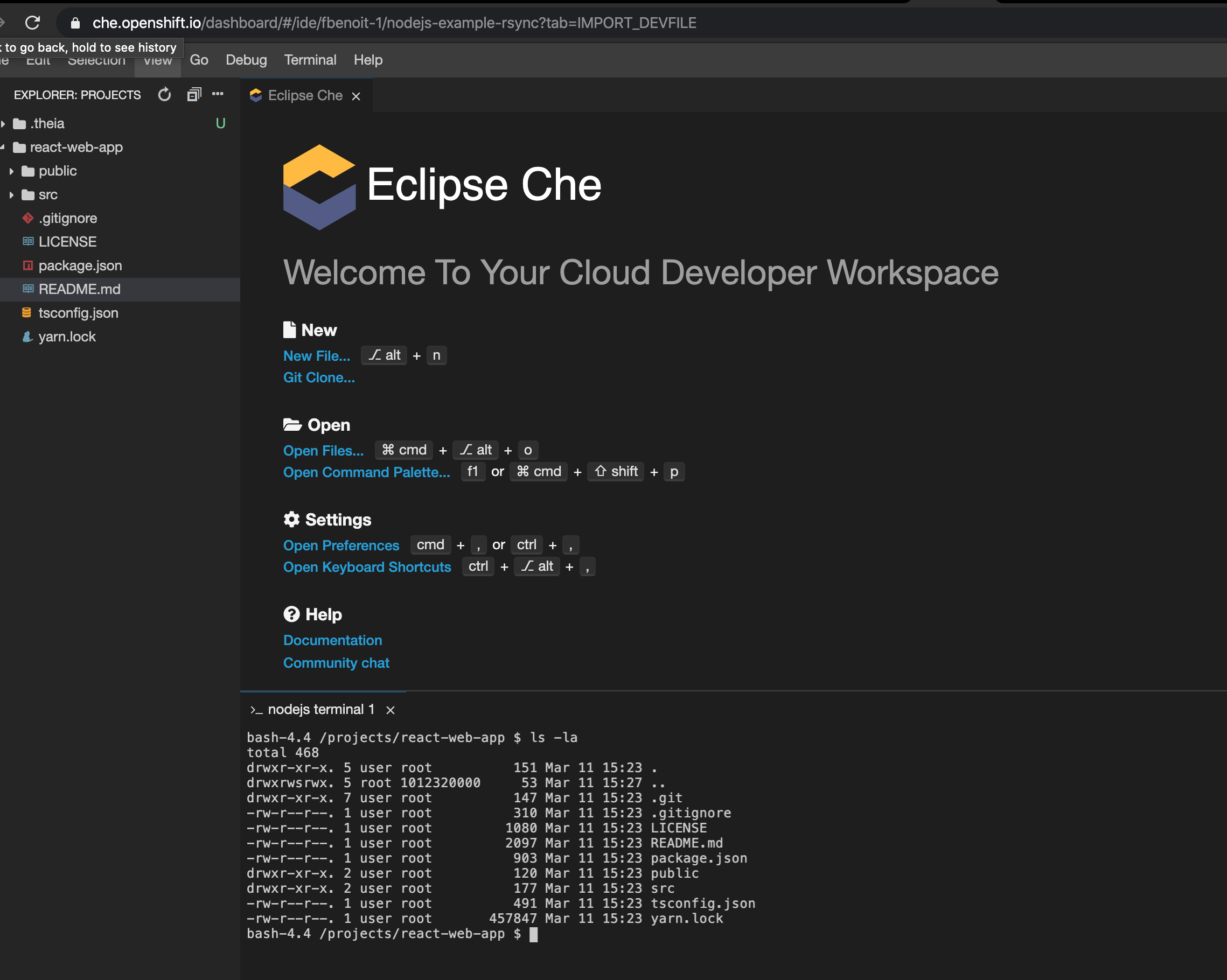 Import a project from your laptop to an Eclipse Che workspace. | by Florent Benoit | Eclipse Che ...
