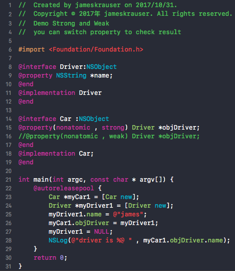 objective-C propety strong and weak | by Jameskrauser Lee | Medium