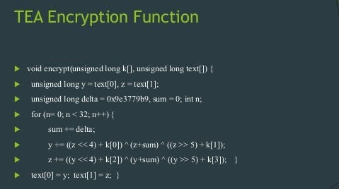 Simple and efficient encryption algorithm TEA | by Cafly | Medium