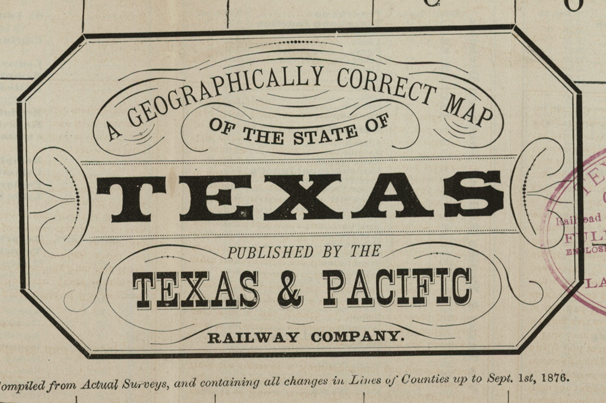 A Geographically Correct Map of the State of Texas, 1876 | by Texas ...