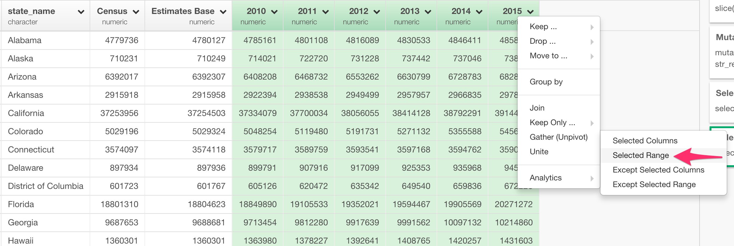 Multi Column Selection for Data Wrangling - learn data science
