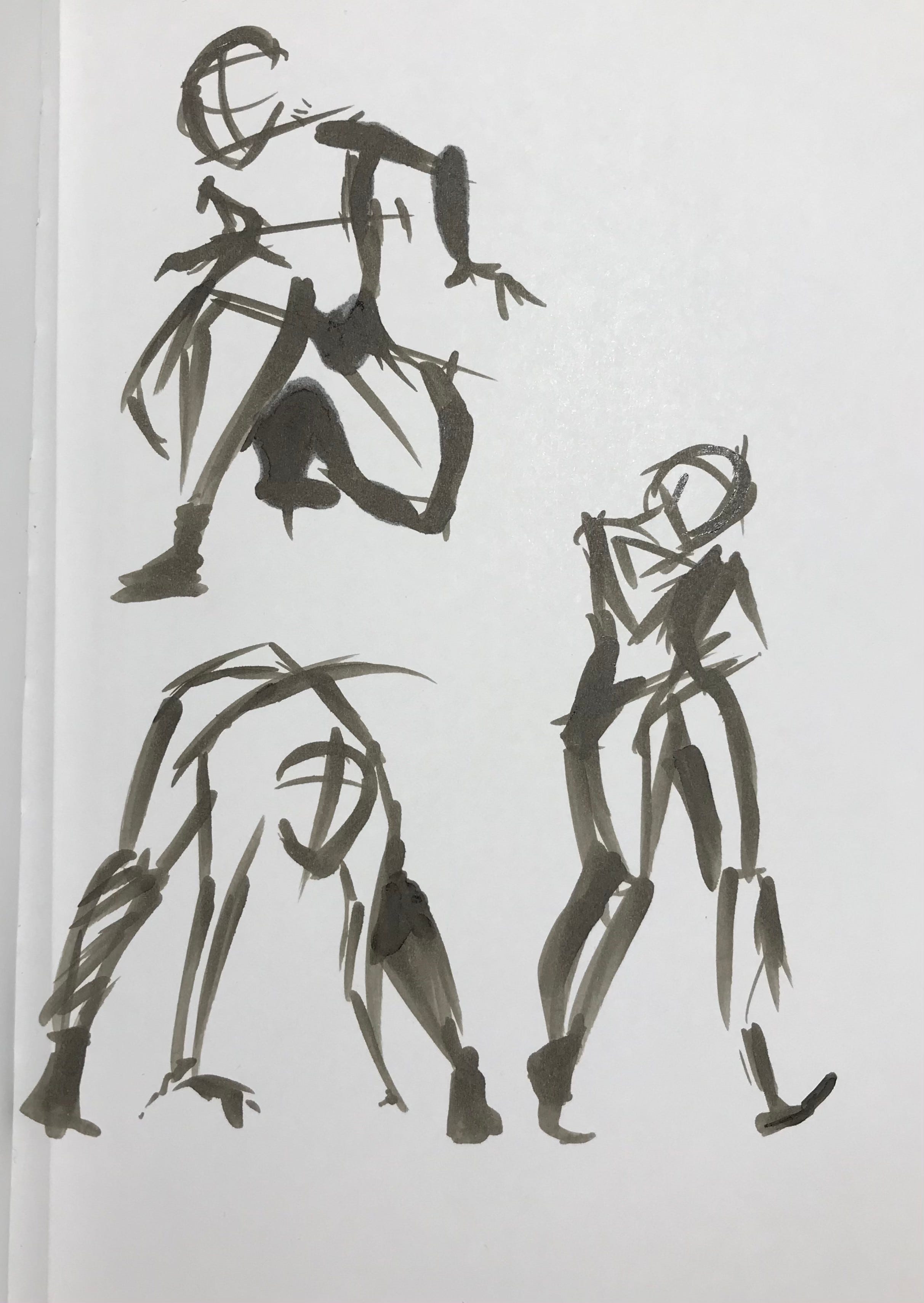 Gestural Drawings. In the beginning, we practiced the… | by Shannon Lin ...