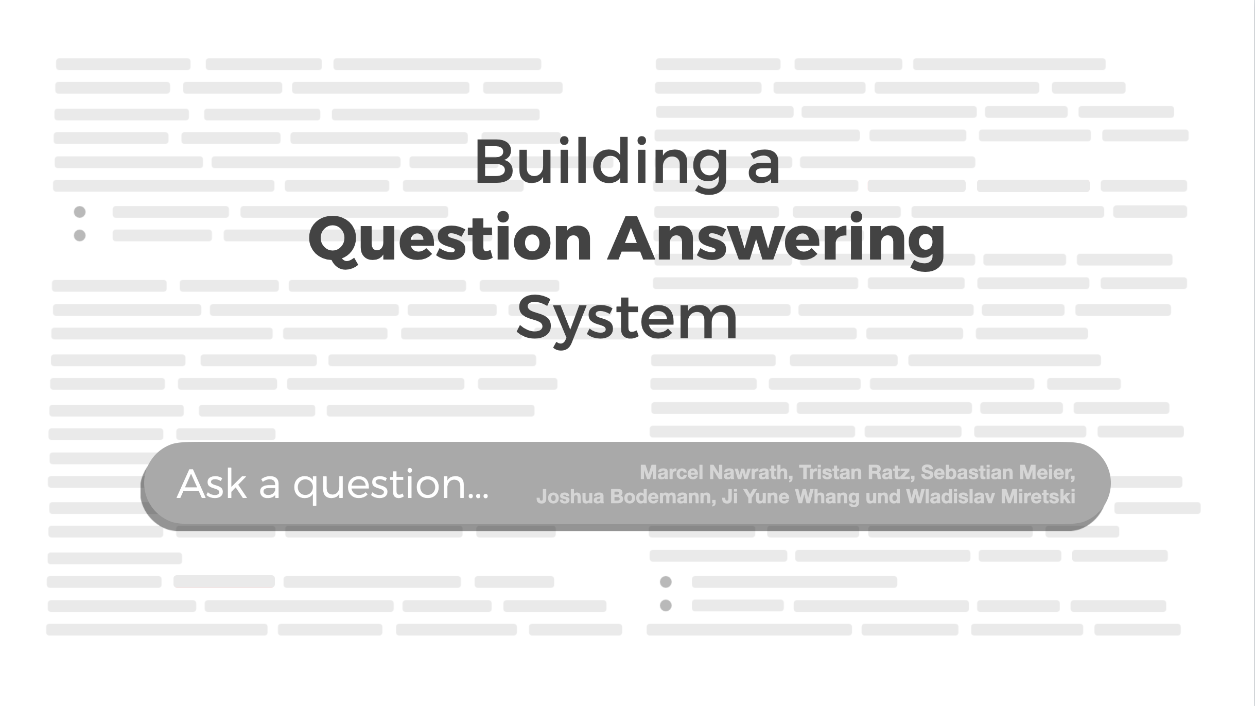 Building a Question Answering System | by Tristan Ratz | The Startup ...