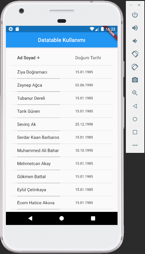 Flutter DataTable Kullanımı. DataTable: Excel sayfalarına benzeyen ...