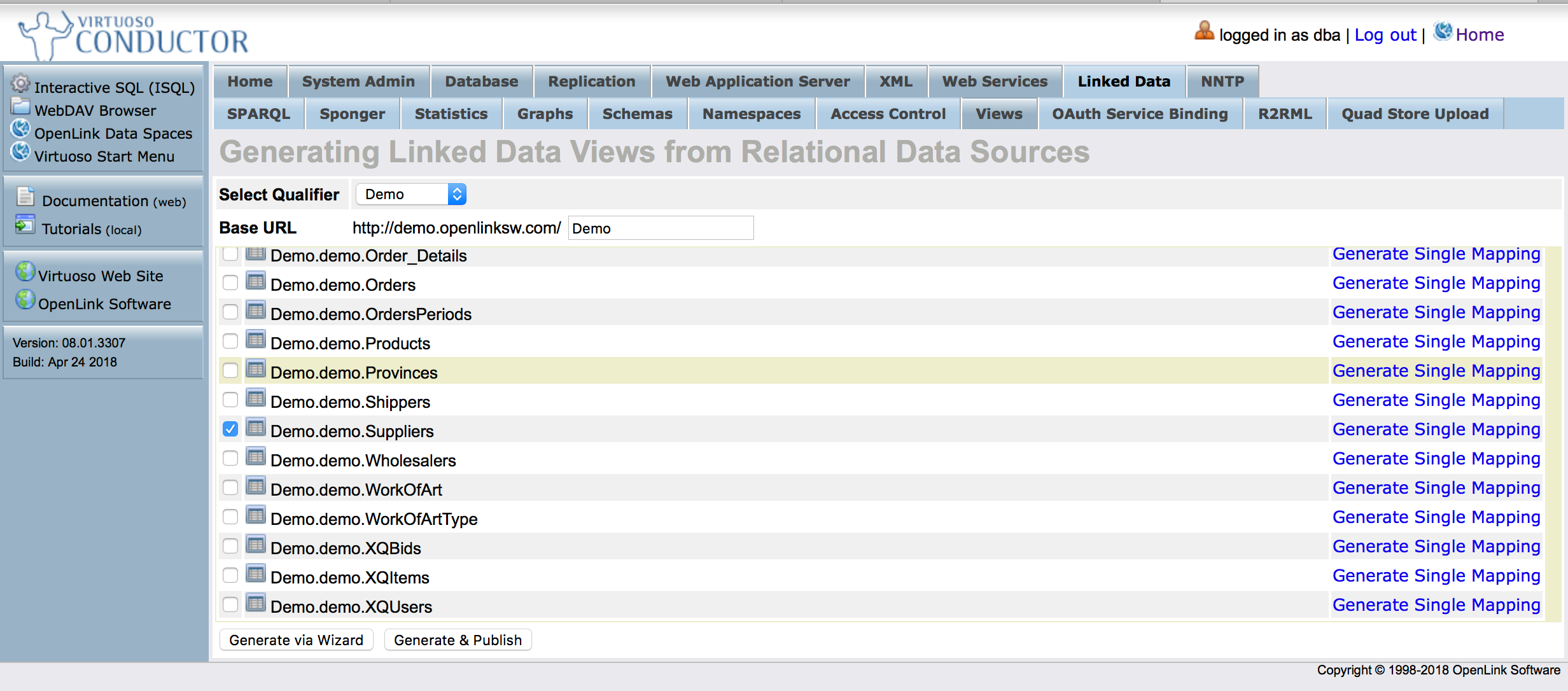 Generate Relational Tables To Rdf Entity Relationship Graphs Mappings— Using Virtuosos Rdf