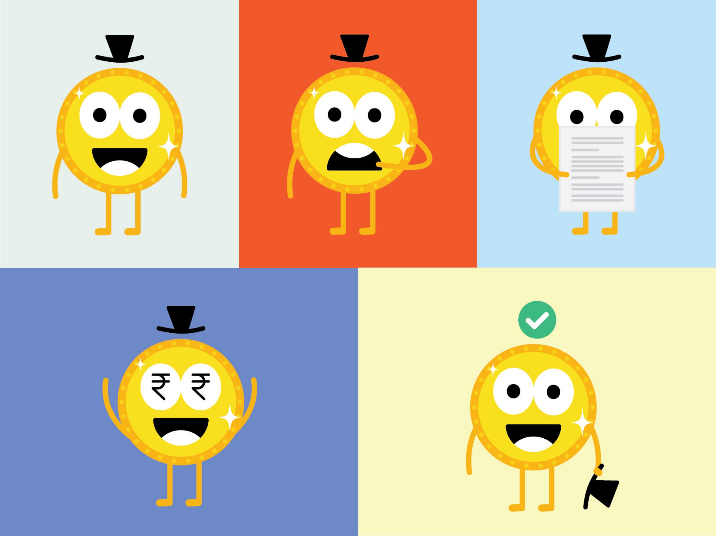 Mr. Coin illustration. Client: Creditvidya | by Pineapple | Medium