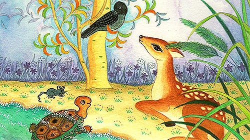 Four Friends And A Hunter Story. Long, long ago, there lived three ...