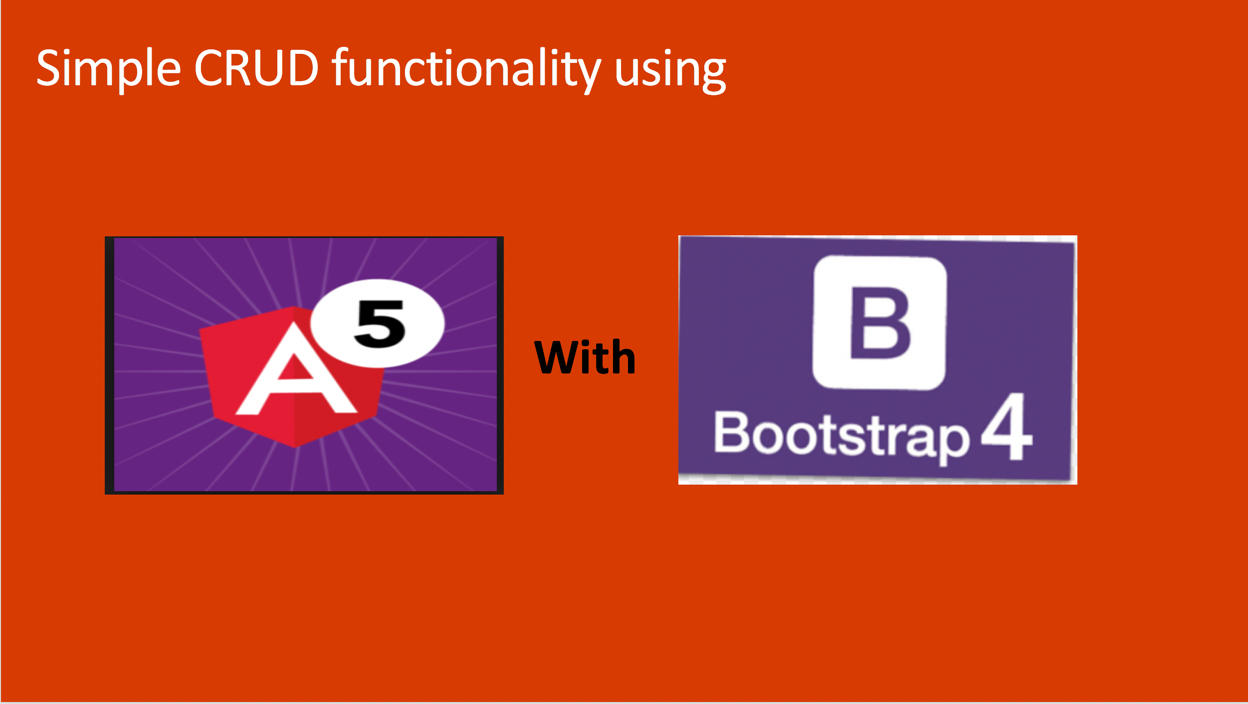 Simple Crud Functionality Using Angular 5 With Bootstrap 4 By
