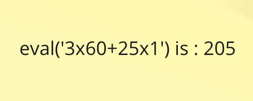 Arithmetic Operation Inside The String With Python Eval Function By