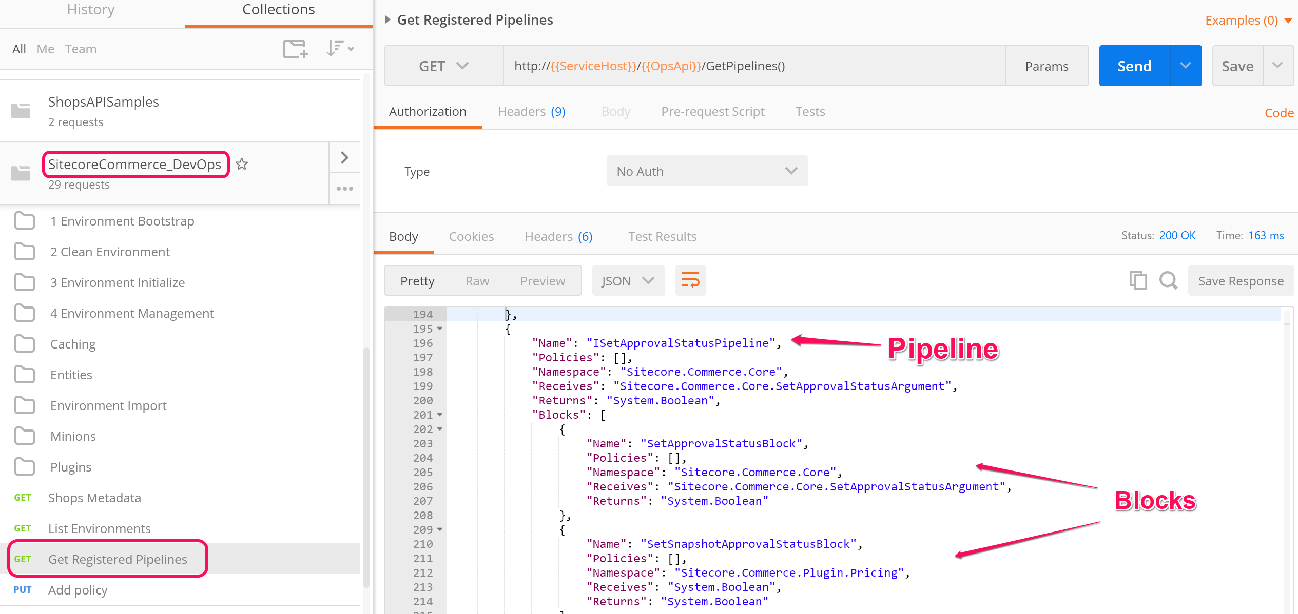 How to view pipeline configuration and sequence in Sitecore Commerce Engine