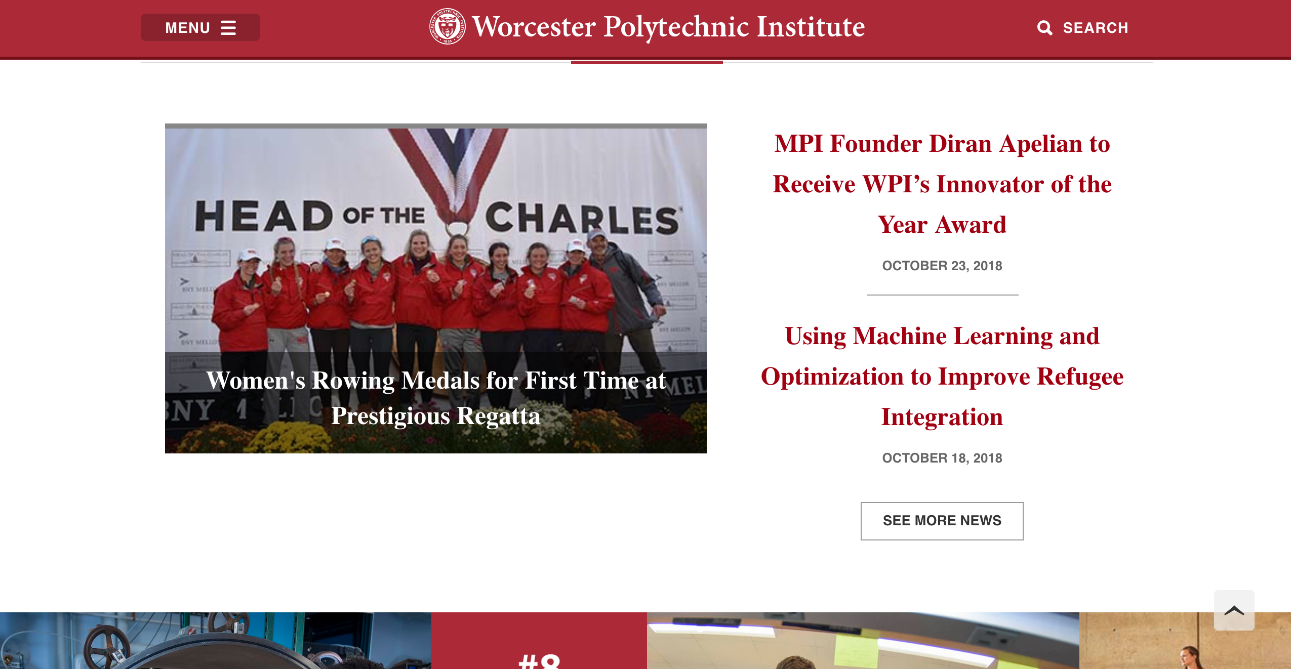 An Example of Good Design. The very first page of WPI’s website is ...