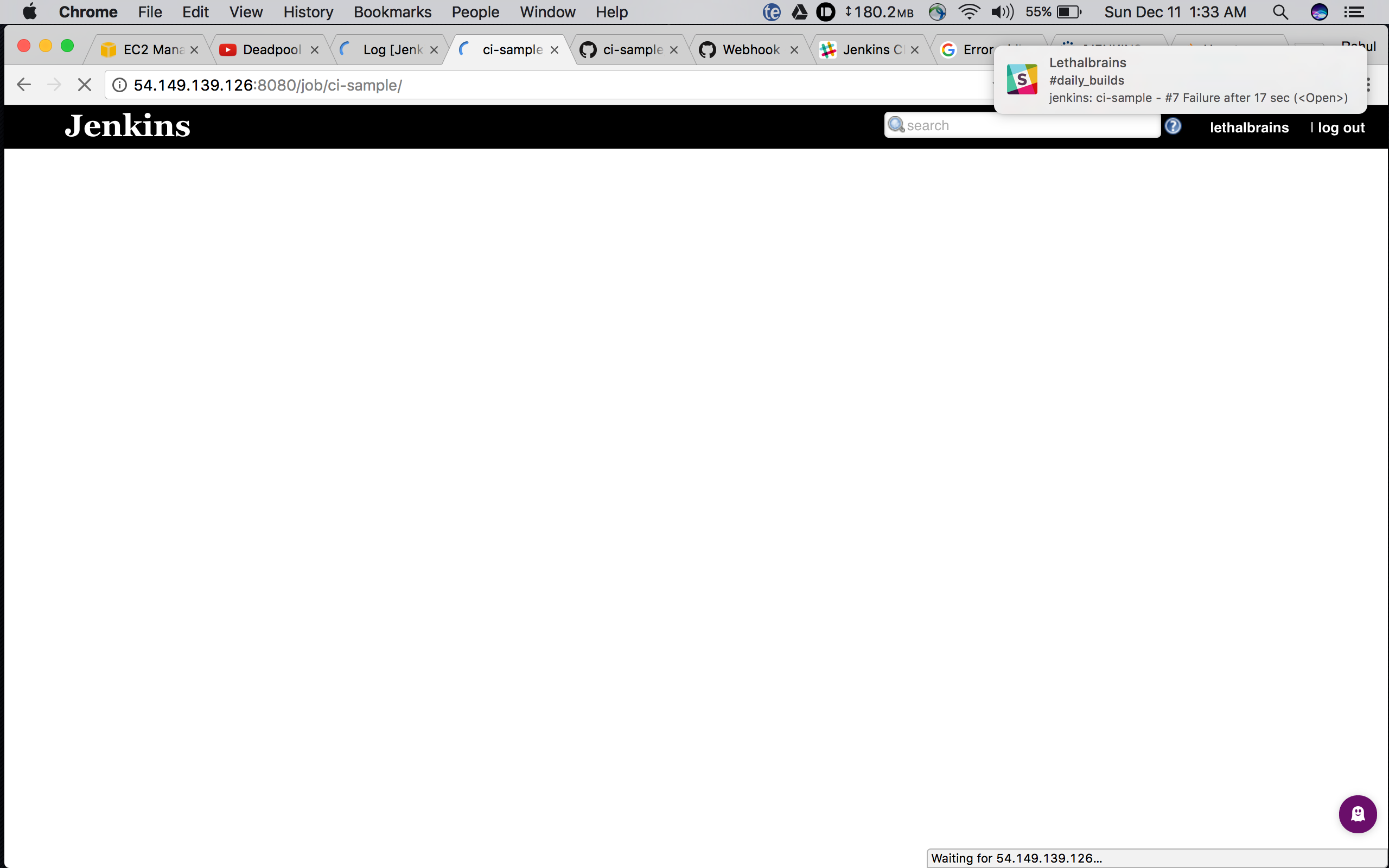 Integrating Jenkins with Github, Node.js and Slack - Lethal Brains