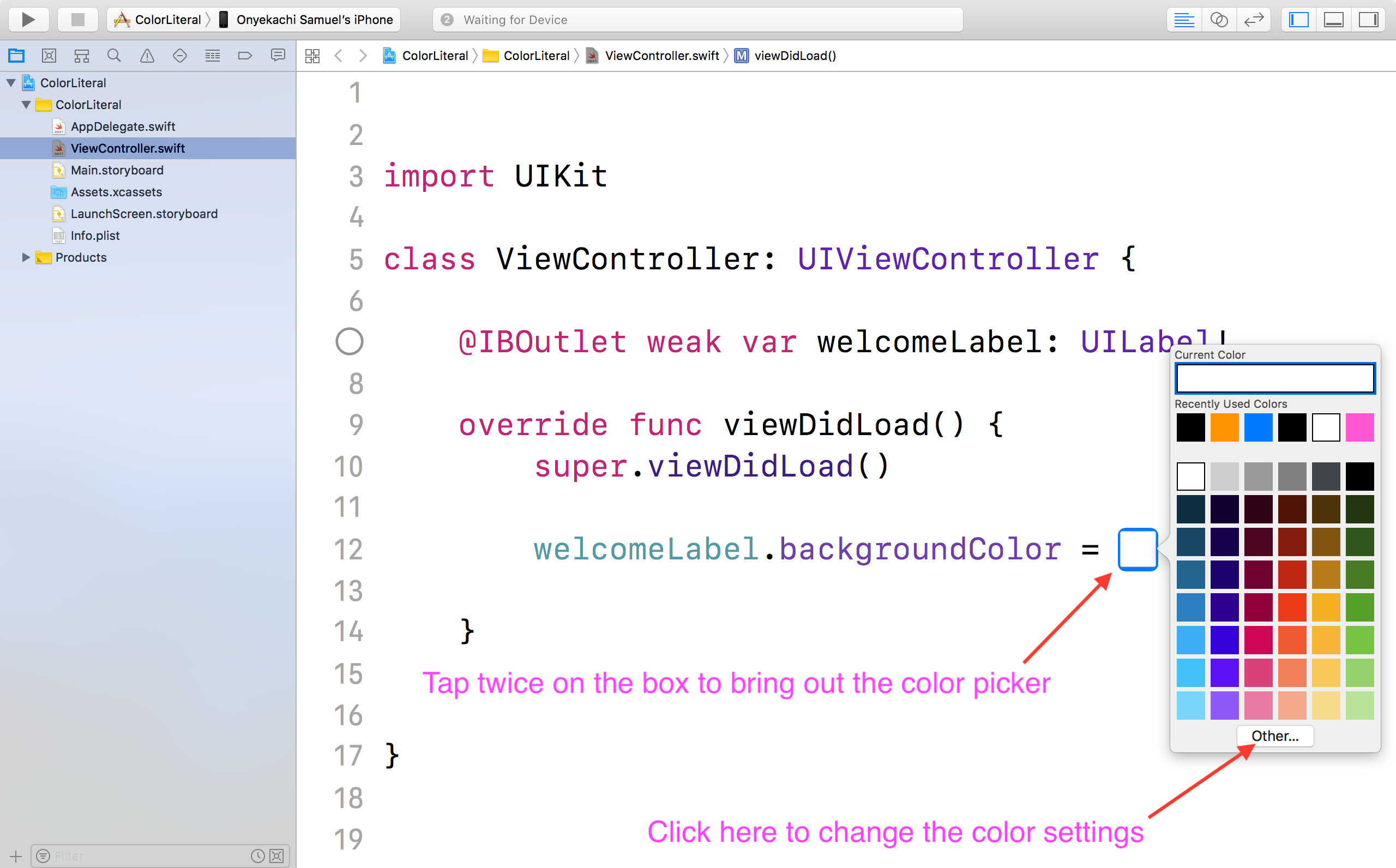 RGB Color combination in Swift with Color Literal | by Onyekachi Ezeoke | codeburst