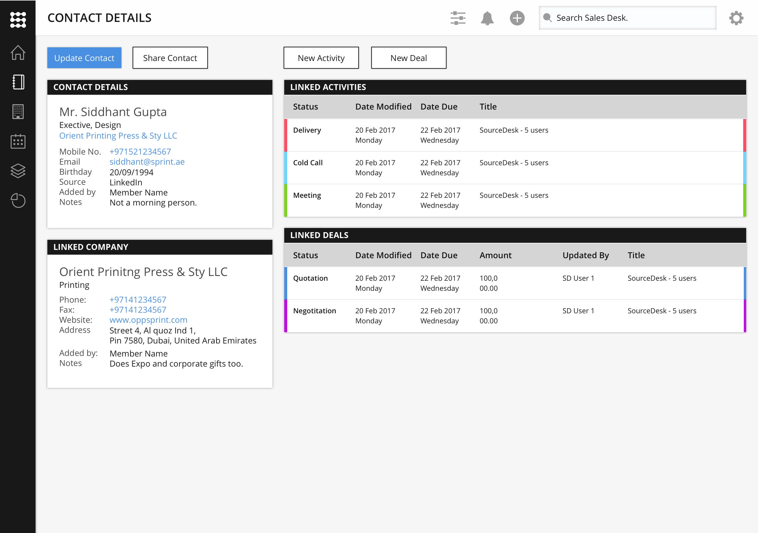 Sales Desk CRM. Designing CRM mobile/desktop UI. | by Siddhant Gupta ...