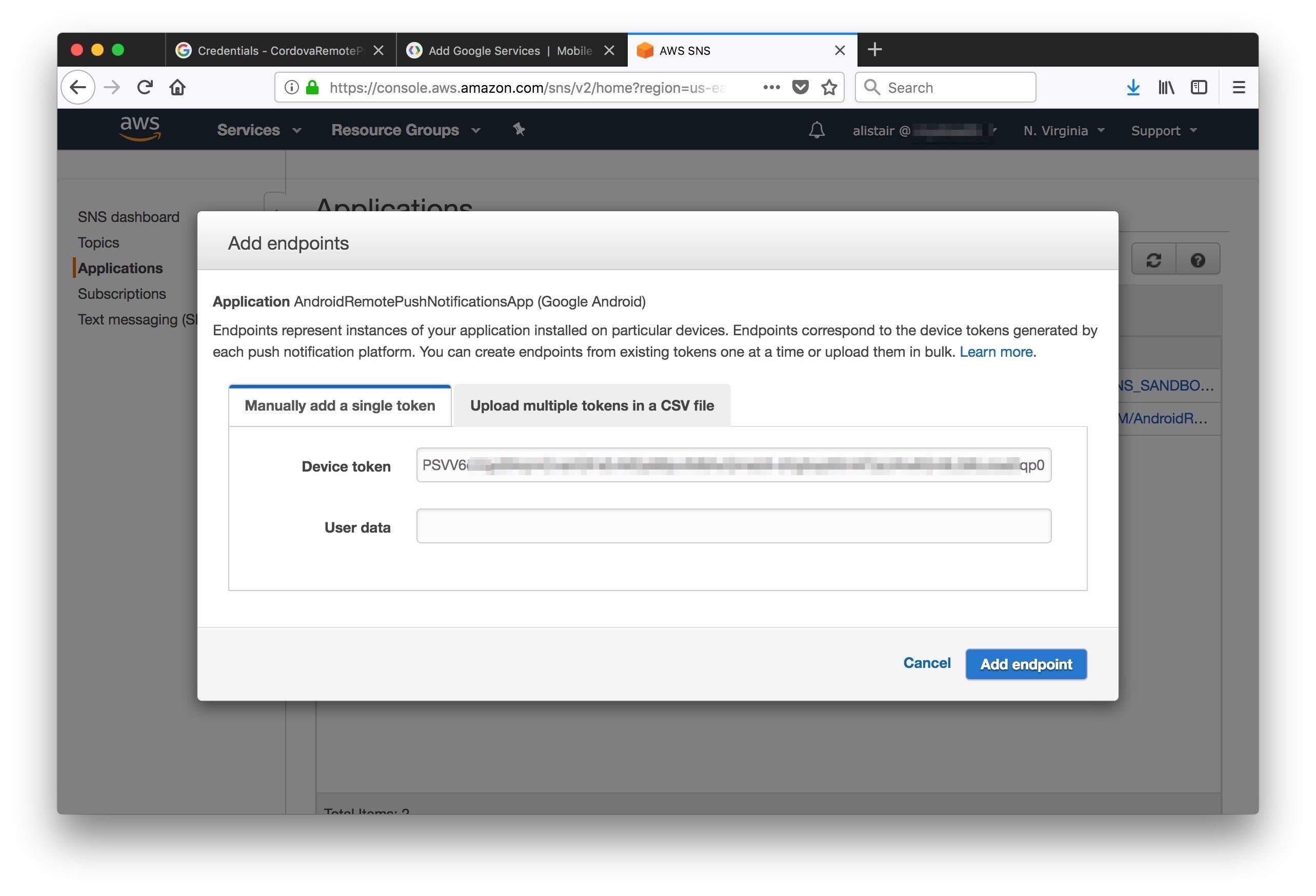 Setting Up Amazon SNS & Apache Cordova for Push Notifications