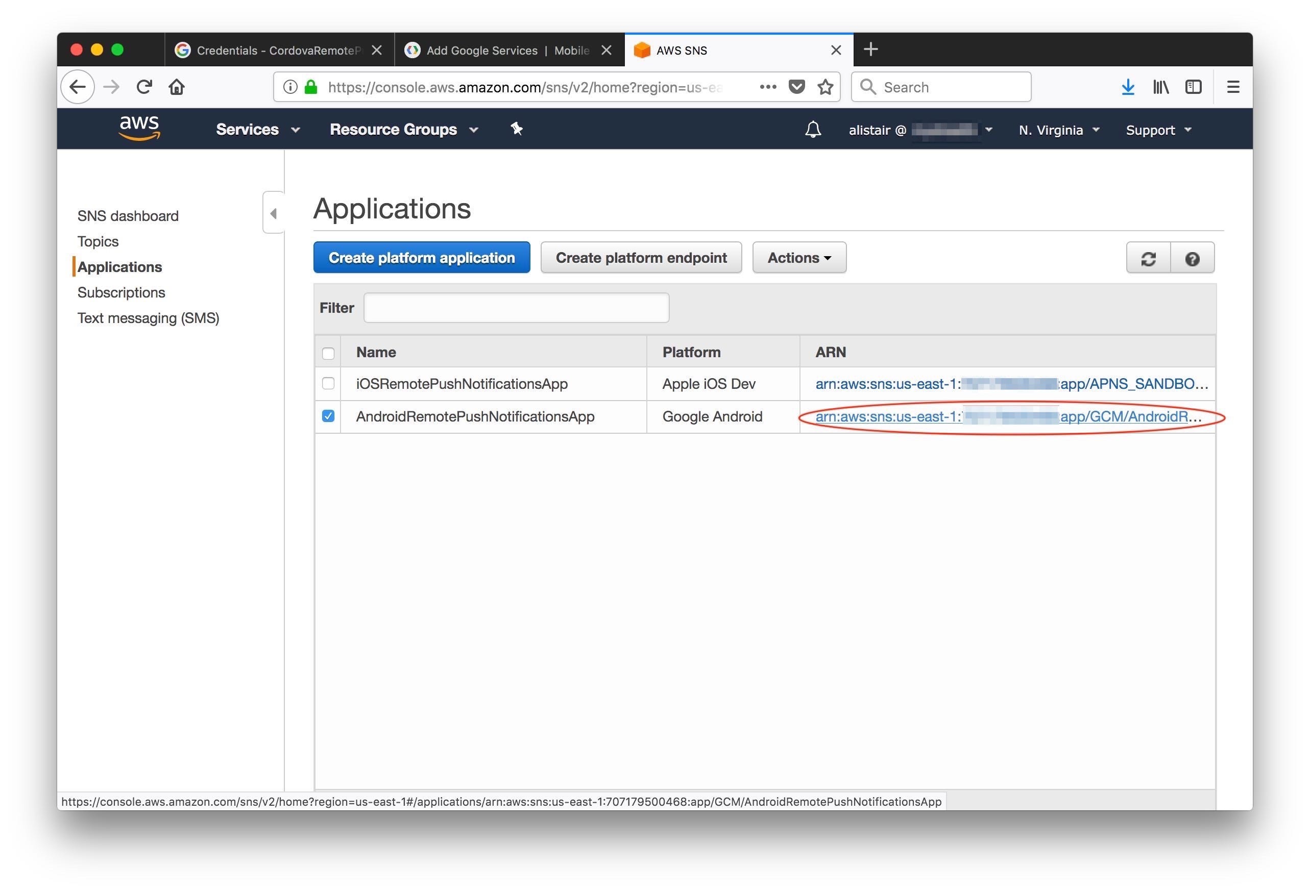 Setting Up Amazon SNS & Apache Cordova for Push Notifications