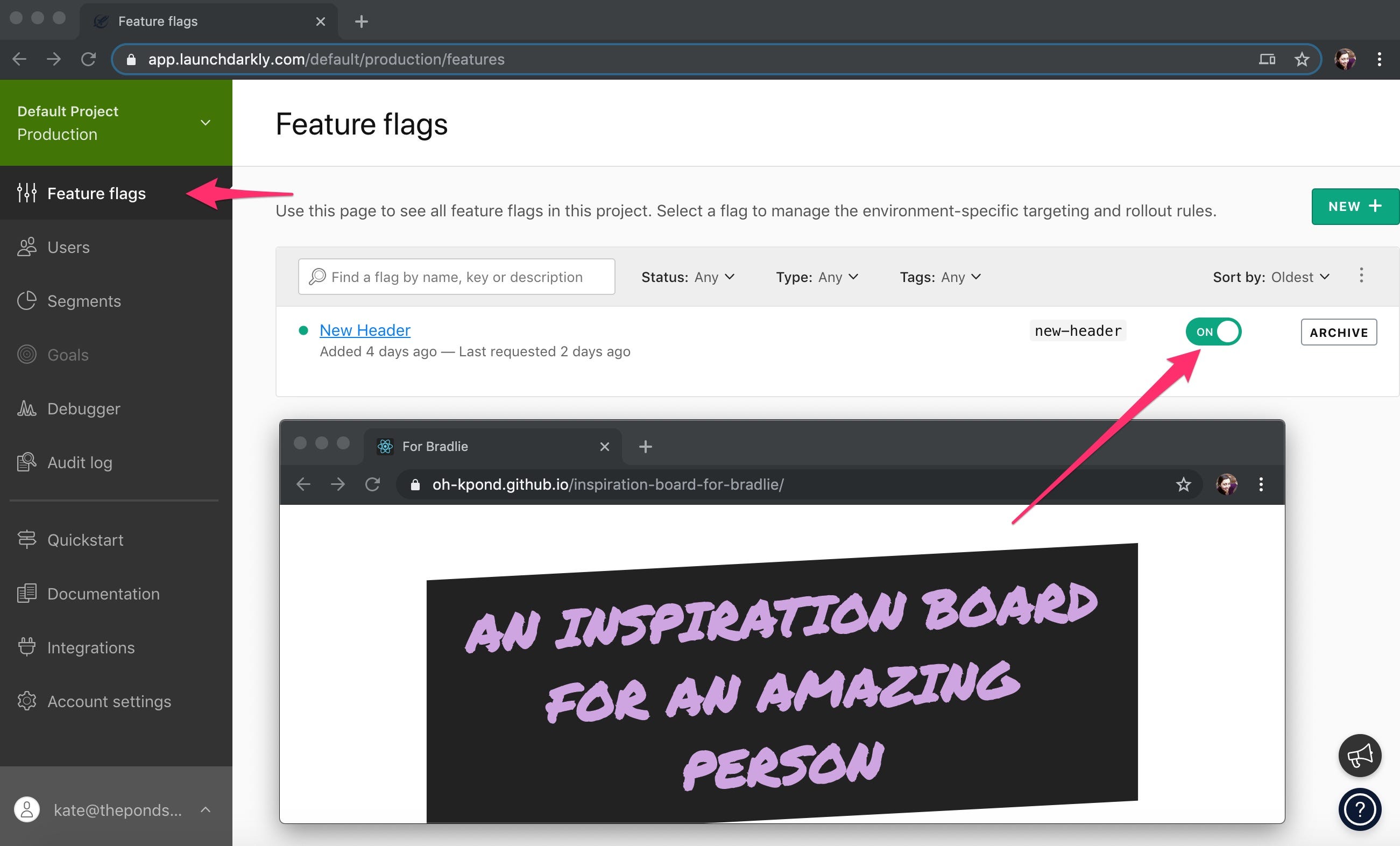 Implement a Feature Flag in Four Steps Using LaunchDarkly